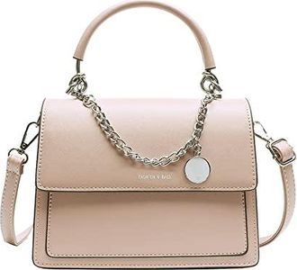 Generic Sac &agrave; bandouli&egrave;re avec poign&eacute;e sup&eacute;rieure pour femme, petit sac &agrave; main en cuir, sac &agrave; bandouli&egrave;re tendance, &agrave; rabat avec poign&eacute;e sur le dessus, rose, 