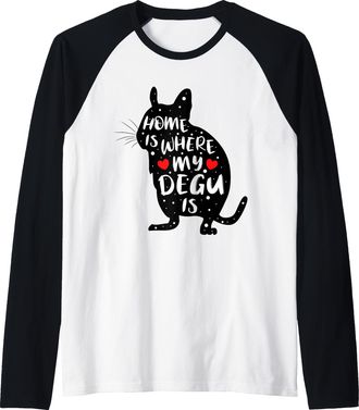 Jimbeels Home is Where My Degu is - Niedliche Degus-Illustration Raglan