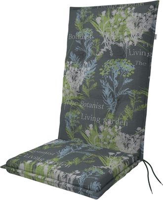 Doppler Auflage Hochlehner Living Botanist I Gartenstuhl-Polster 119x48x6cm aus Baumwolle & Polyester I Sitzauflage weich & bequem I Sitzkissen zum Festbinden