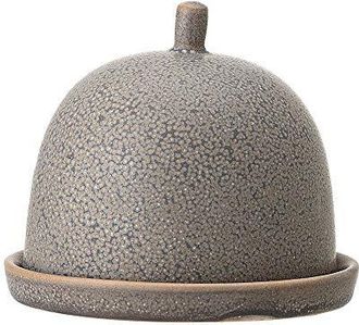 Bloomingville Kendra Butterdose, Steingut, Grau, 9 x 8 cm (&Oslash;/H)