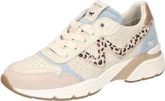 Mustang Jeans Mustang Femme 1512-302 Chaussures Basses &agrave; Lacets, Beige et Bleu Clair, 37 EU