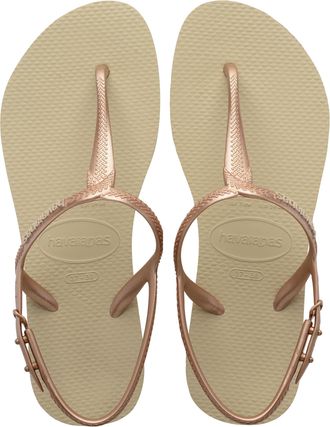 Havaianas Twist, bequeme, modische und vielseitige Sandalen, verstellbare Schnalle an den Seiten, T-Riemen mit Metallic-Finish, rutschfeste Sohle, für Damen, 41