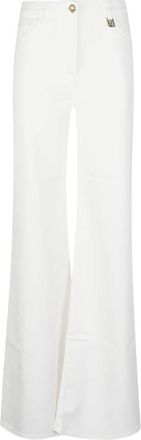 Elisabetta Franchi Femme, Jeans, Blanc, Taille: W25 Denim Palazzo Pantalons