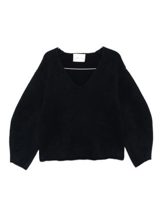 Soft Goat V-Pullover - Dunkelblau