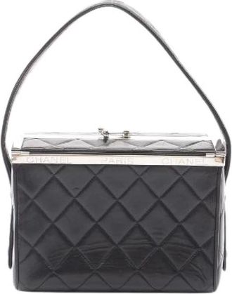 Chanel Sac &agrave; main Matelasse en cuir dagneau Pre-owned - Femme - Pre-owned - Noir - Taille: ONE Size