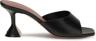 Amina Muaddi Schwarze Lamm Ovis Aries Stiletto-Absatz Sandalen