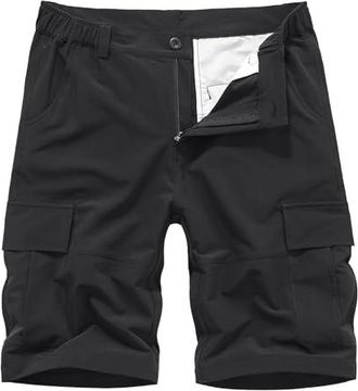 Generic 2026 Pantalon cargo pour homme Coupe ajust&eacute;e Stretch Denim Short d&eacute;chir&eacute; Skinny Jean pour homme Mode Droit Confortable Taille Flex Short, Noir, 52