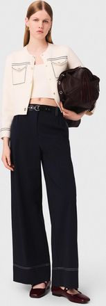 Maje Cardigan Court Surpiqué - Blanc - Maje