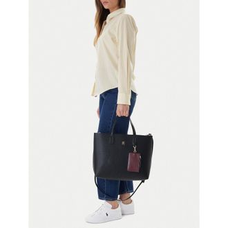 Tommy Hilfiger Handtasche Tommy Hilfiger Th Icon Satchel Mono AW0AW18123 Dunkelblau