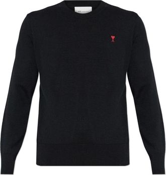 Ami Homme, Pulls, Noir, Taille: 2XL De Coeur Wool Sweater