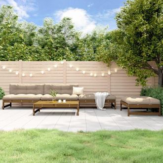 vidaXL Vidaxl - Salon de jardin 5 pcs marron miel bois de pin massif
