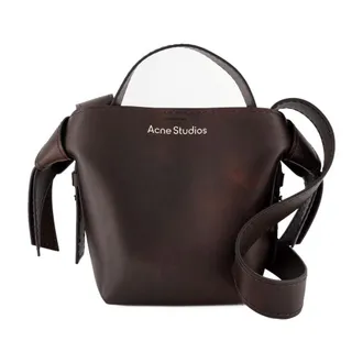 Acne Studios Unisex Musubi Crossbody Bag Brown Calfskin