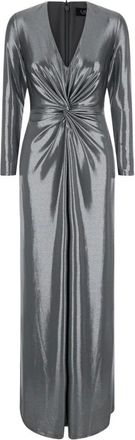 Ralph Lauren Robe Longue Col en V - Femme - Robes - Gris - Taille: 34 FR