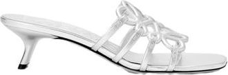 Loewe Paulas Ibiza - Mules Petal Anagram en cuir dagneau lamin&eacute;