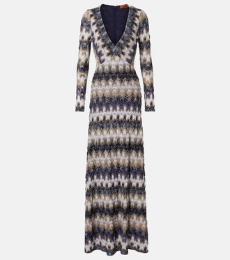 Missoni Maxikleid aus H&auml;kelstrick