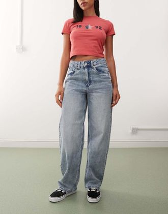 Vans Sirelle 5 Hoodiecket - Pantalon ample d&eacute;lav&eacute;-Bleu