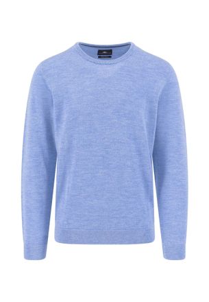 Fynch-Hatton Strickpullover aus Reiner Wolle mit Rundhalsausschnitt Crystal Blue / 3XL