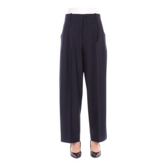 SOLOTRE Femme, Pantalons, Bleu, Taille: 40 FR Wide Pantalons
