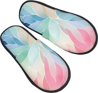 Generic Fleur Aquarelle Arc-En-Ciel Boh&egrave;me Femme Homme Chaussures De Maison L&eacute;g&egrave;res Pantoufles Doux Chaussons Pour Maison Hiver Int&eacute;rieur L