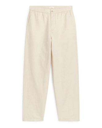 Arket Leinenhose Mit Tunnelzugbund -Beige