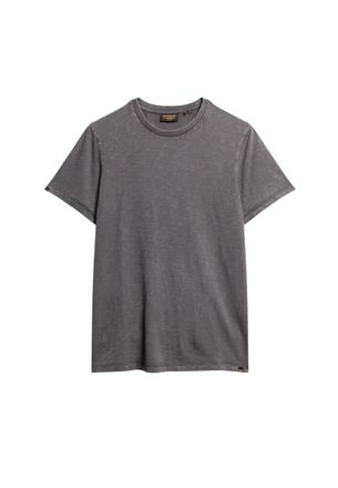 Superdry Herren Kurz&auml;rmeliges T-Shirt aus Flammgarn mit Rundhalsausschnitt Dunkelgrau M