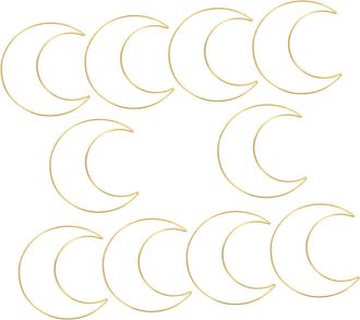 Cabilock 10 St&uuml;ck Mond Bastelringe Mondf&ouml;rmige Metall Blumenreifen Traumf&auml;ngerringe DIY Traumf&auml;nger Zubeh&ouml;r Mond Traumf&auml;nger Metallreifen Kranzring Golden