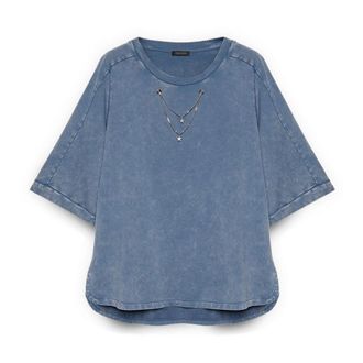 Fiorella Rubino Sweatshirt mit dekorativen Ketten - - Sweatshirts & Hoodies - Damen - Blau - L