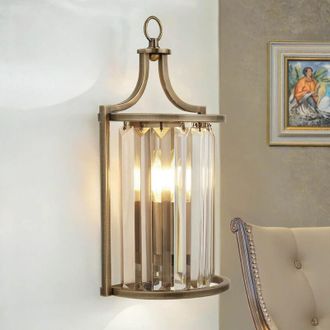 Licht-Erlebnisse Licht-erlebnisse - Applique métal verre E14 h : 35 cm en laiton applique art déco antique