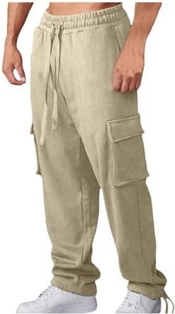 Generic Pantalon Loose Homme Survêtement Bermuda Rose Décontractée Multipoche Elasthane sous 46 Fashion Troue Transformable Homewear Rigide Carré Grosse Usé R