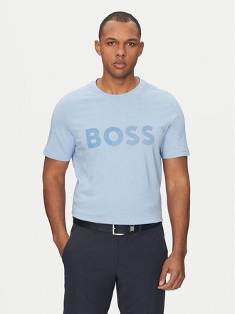 HUGO BOSS T-Shirt Tape Logo 50530990 Himmelblau Regular Fit