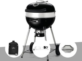Napoleon Barbecue &agrave; charbon Charcoal Kettle Pro 57 cm + Housse de protection + R&ocirc;tissoire + Lot de 2 paniers &agrave; charbon - Napoleon