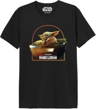 Star Wars &laquo; Mandalorian - Grogu Archer Warrior &raquo; MESWMANTS191 T-Shirt Homme, Noir, Taille S