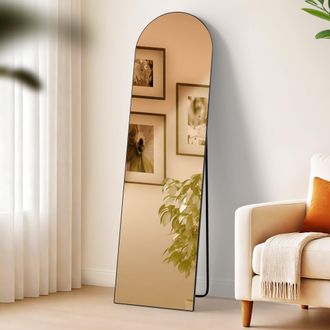 Clp Spiegel groß Moline, Standspiegel und Wandspiegel in einem, Ganzkörperspiegel Metallrahmen in Mehreren Größen und Farben, Farbe:schwarz-matt, Größe:14