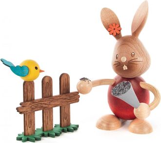 Rudolphs Schatzkiste Hase Stupsi mit Vogel Höhe = 110mm NEU