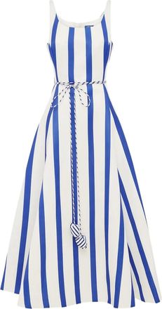 LEO LIN robe longue Serafina à rayures - Blanc