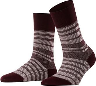 Falke Sensitive Sunset Stripe W SO lyocell non-comprimantes 1 paire, Chaussettes Femme, Rouge (Claret 8375), 35-38