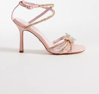 Azalea Wang Azalea Wang - Margareta - Sandales &agrave; talon ornement&eacute;es avec papillon - Rose pastel