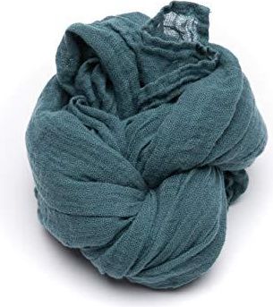 LinenMe Cheche Femme et Homme, Écharpe, Foulard, Chale - 100% Lin - Pour lété, la plage, léger, respirant - 70 x 200 cm - BALSAM GREEN