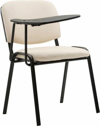 Clp Chaise Ken en similicuir avec tablette rabattable Cr&egrave;me