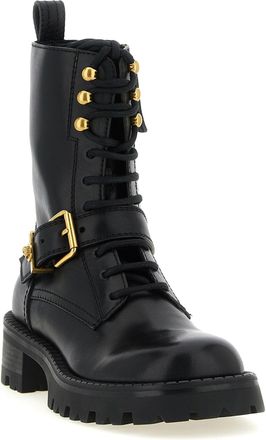 Versace Medusa Buckle Lace-Up Boot - Black