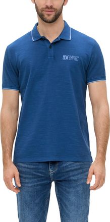 s.Oliver Poloshirt mit Piqu&ecirc;struktur und Logo-Print