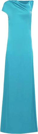 Del Core off-shoulder draped dress - Bleu