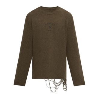 Maison Margiela Rauhsaum-Pullover - - Knitwear - Herren - Gr&uuml;n - M