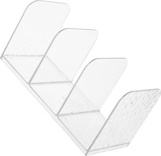 TOPBATHY Multifunktionaler Desktop Organizer Buchst&auml;nder aus Transparentem Dickem Material mit Eisglanzmuster Stabiler Ablage f&uuml;r B&uuml;cher Akten und Dokumente f&uuml;