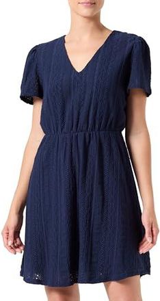 Vila Vila Vilinda Robe Courte à col en V S/S, Blazer Bleu Marine, 42 Femme