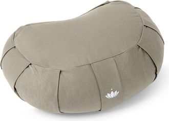 Lotuscrafts Zafu Meditationskissen Halbmond Siddha - Sitzh&ouml;he 15cm - Yogakissen Halbmond mit Dinkelf&uuml;llung - Waschbarer Bezug aus Bio-Baumwolle - GOTS Zertifizier