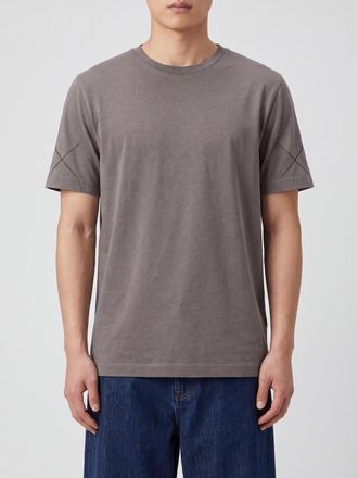 Thom Krom T-shirt long en coton &agrave; col rond avec logo contrastant
