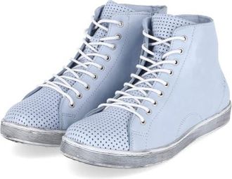Andrea Conti 03457280-821 Bottines &agrave; lacets pour femme en cuir lisse Bleu clair Pointure 36, bleu, 40 EU