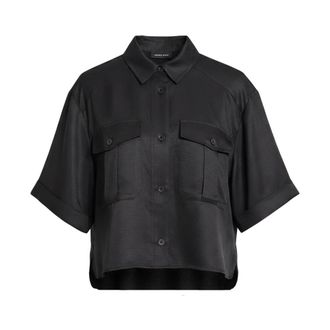 Anine Bing A-07-12487 Cropped Shirt - - Blouses & Shirts - Damen - Schwarzk - M