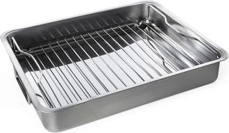 IKEA KONCIS - Plat &agrave; r&ocirc;tir avec grille en acier inoxydable - 40 x 32 cm